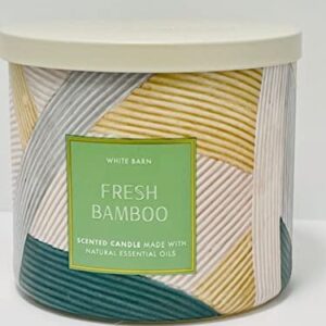 Bath & Body Works, White Barn 3-Wick Candle w/Essential Oils - 14.5 oz - 2022 Spring Scents! (Fresh Bamboo)