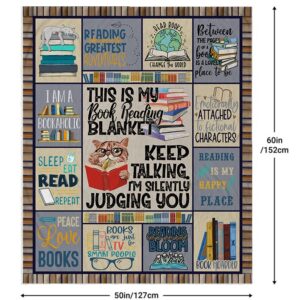 POQUSH Book Lovers Gifts,Gifts for Book Lovers Women, Women Reading Gifts for Book Lovers,Book Reader Gifts,Book Club/Bookworm Gifts for Reading Lover Bookish,Literary Gifts Ideas Blanket 60"x50"