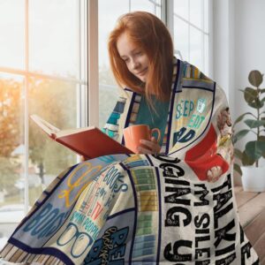 POQUSH Book Lovers Gifts,Gifts for Book Lovers Women, Women Reading Gifts for Book Lovers,Book Reader Gifts,Book Club/Bookworm Gifts for Reading Lover Bookish,Literary Gifts Ideas Blanket 60"x50"