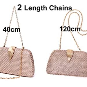 Colored diamonds clutch purses for women evening bags wedding handbags evening clutch purse, birthday gift (Champagne pink-3)