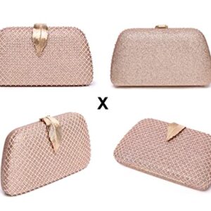 Colored diamonds clutch purses for women evening bags wedding handbags evening clutch purse, birthday gift (Champagne pink-3)