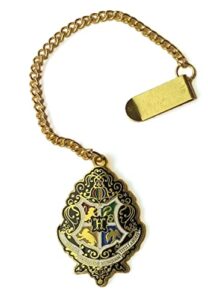 paper house productions harry potter knockturn hogwarts crest enamel charm chain & clip bookmark