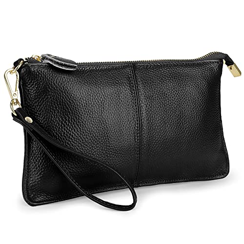 Uromee Wristlet Wallet Clutch Purses for Women Genuine Leather Crossbody Bag Handbag with Detachable Shoulder Chain