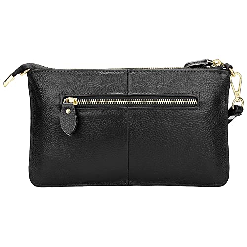 Uromee Wristlet Wallet Clutch Purses for Women Genuine Leather Crossbody Bag Handbag with Detachable Shoulder Chain