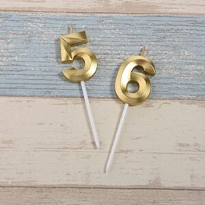 Gold 65th & 56th Birthday Candles,Gold Number 65 56 Cake Topper for Birthday Decorations Party Decoration