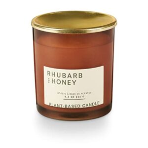 illume verde lidded jar candle, rhubarb & honey