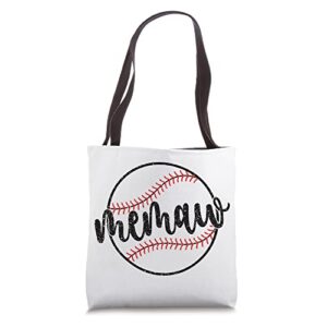 proud baseball memaw grandma of a baseball player tote bag