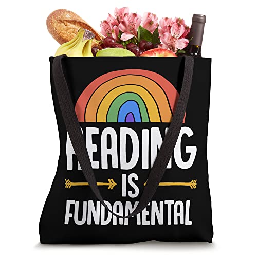 Reading Is Fundamental Rainbow Funny Fun Book Read Literary Tote Bag