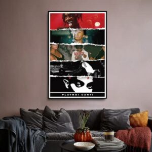 nc playboi carti album cover poste wall decor art hd print rap music star poster – 16x24 inches, unframed