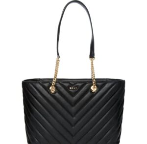 dkny veronica medium tote black/gold one size