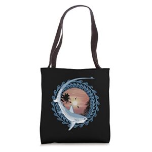 thresher shark polynesian design tote bag