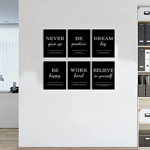 ASTRDECOR Motivational Wall Art-Office Wall Decor-Inspirational Wall Art Picture-Positive Quotes Poster Prints Wall Decor For Bedroom (8x10, Set Of 6, No Frame)