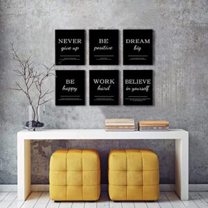 ASTRDECOR Motivational Wall Art-Office Wall Decor-Inspirational Wall Art Picture-Positive Quotes Poster Prints Wall Decor For Bedroom (8x10, Set Of 6, No Frame)