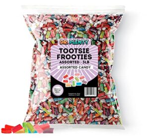 tootsie frooties assorted pack – 3lb taffy flavor variety pack by dr. plenty – individually wrapped tootsie roll fruit chews – gluten free taffies – by dr. plenty