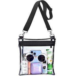 bitjoy clear bag stadium approved purse transparent bags for women & men – see through tpu messenger handbag for concert sports events & amusement park