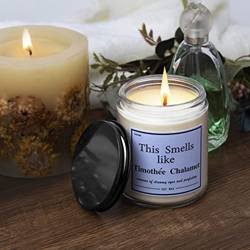 GADENM Lavender Scented Candles, Timothee Chalamet Merch, This Smells Like Timothee Chalamet Candle, Funny Gifts for Christmas, Birthday