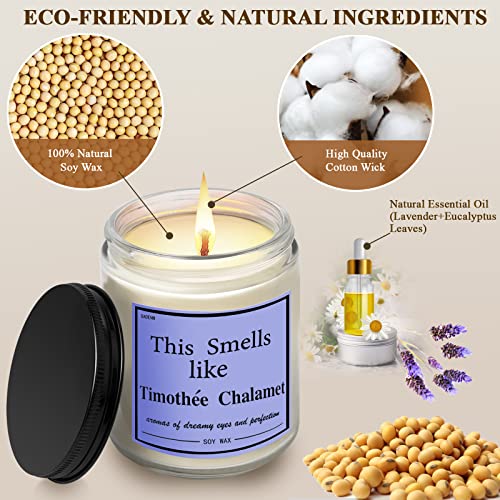 GADENM Lavender Scented Candles, Timothee Chalamet Merch, This Smells Like Timothee Chalamet Candle, Funny Gifts for Christmas, Birthday