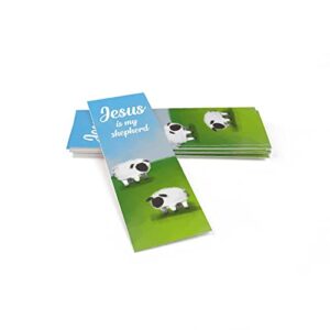 Jesus is My Shepherd, Psalm 23:2, Bulk Pack of 25 Christian Bookmarks for Kids, Childrens Bible Verse Book Markers, Sunday School Prizes with Memory Verses, Scripture Gifts for Kids & Youth