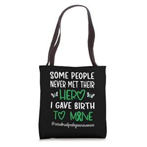 cerebral palsy mom cerebral palsy warrior cp fighter tote bag