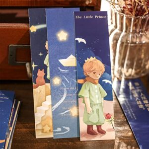 Phineon Paper Bookmarks Little Prince Book Mark Cute Style Greeting Cards Gifts for Boys Girls Students Teachers Book Lovers Readers, Set of 30 (Moon Treasure)