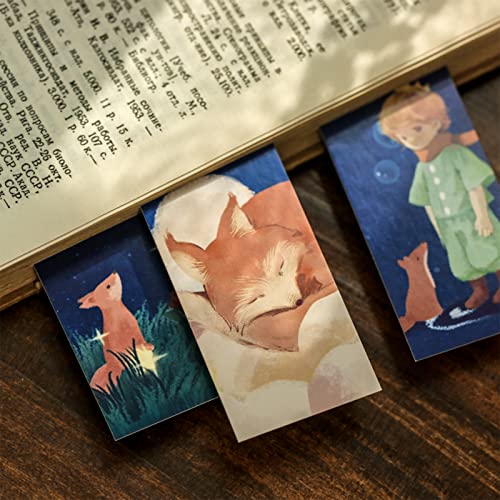 Phineon Paper Bookmarks Little Prince Book Mark Cute Style Greeting Cards Gifts for Boys Girls Students Teachers Book Lovers Readers, Set of 30 (Moon Treasure)