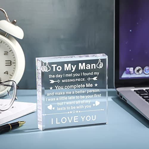 To My Man Gift for Him Valentine Gift Anniversary Birthday Gifts for Boyfriend I Love You Gift for Him Fiance Husband Keepsake for Groom Engagement Wedding Christmas Father's Day (Classic Style)