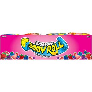 Push Pop Gummy Roll 8 Count Variety Pack - Individual Gummy Candy with Assorted Fruity Flavors, Fun Candy for Gifts