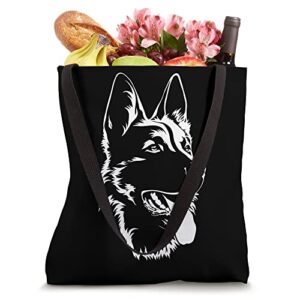 Dog Silhouette Sitting - German Shepherd Tote Bag