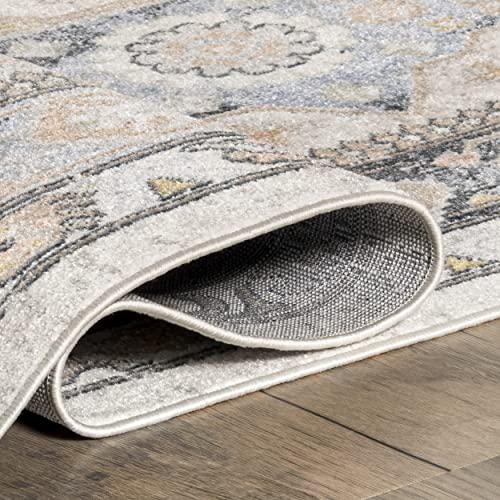 nuLOOM Lesia Persian Medallion Machine Washable Area Rug, 7' 10" x 10', Beige