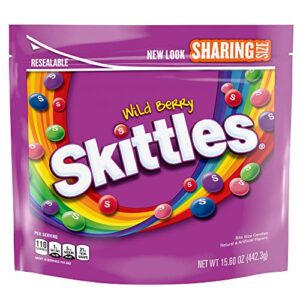 skittles, wild berry candy sharing size bag, 15.6 oz