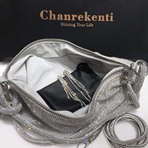 Chanrekenti Rhinestone Purse Rhinestone Evening Bag Rhinestone Sparkly Purse Crystal Top Handle Bag for Women Gift