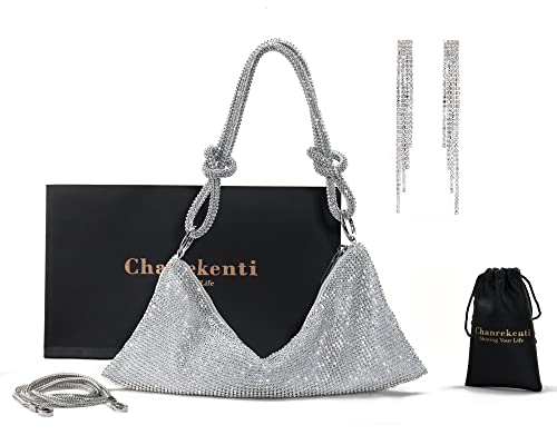 Chanrekenti Rhinestone Purse Rhinestone Evening Bag Rhinestone Sparkly Purse Crystal Top Handle Bag for Women Gift