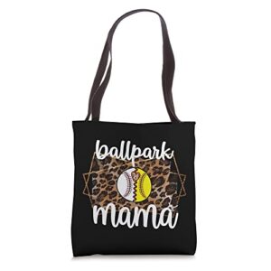 ballpark mama proud baseball softball player baller mom tote bag