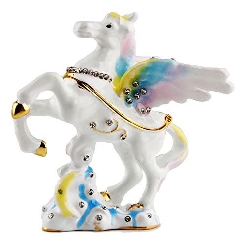 Pegasus Winged Horse Figurine Collectibles Horse Trinket Box Hinged Jewelry Boxes Unique Gift For Home Decor