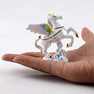 Pegasus Winged Horse Figurine Collectibles Horse Trinket Box Hinged Jewelry Boxes Unique Gift For Home Decor