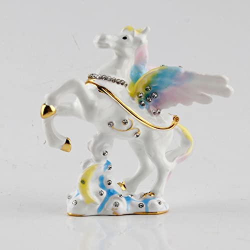 Pegasus Winged Horse Figurine Collectibles Horse Trinket Box Hinged Jewelry Boxes Unique Gift For Home Decor