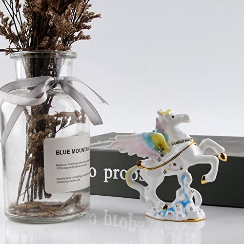 Pegasus Winged Horse Figurine Collectibles Horse Trinket Box Hinged Jewelry Boxes Unique Gift For Home Decor