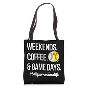 baseball softball mama game day proud ball mom baller mother tote bag