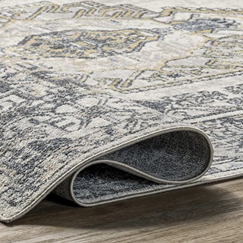 nuLOOM Evanna Faded Medallion Machine Washable Area Rug, 7' 10" x 10', Beige