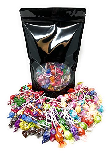 Charms and Tootsie Mini Pops 36 Flavor Mix Lollipop Suckers 3 Lbs Assorted Variety Bulk Value Pack 200+ Count In Resealable Stand Up Bag (48 Oz)