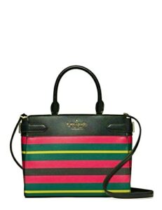 kate spade staci wrapping paper print medium satchel black multi