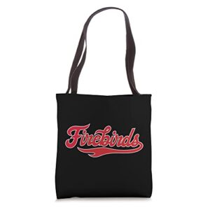 carthage college firebirds classic athletic script throwback tote bag