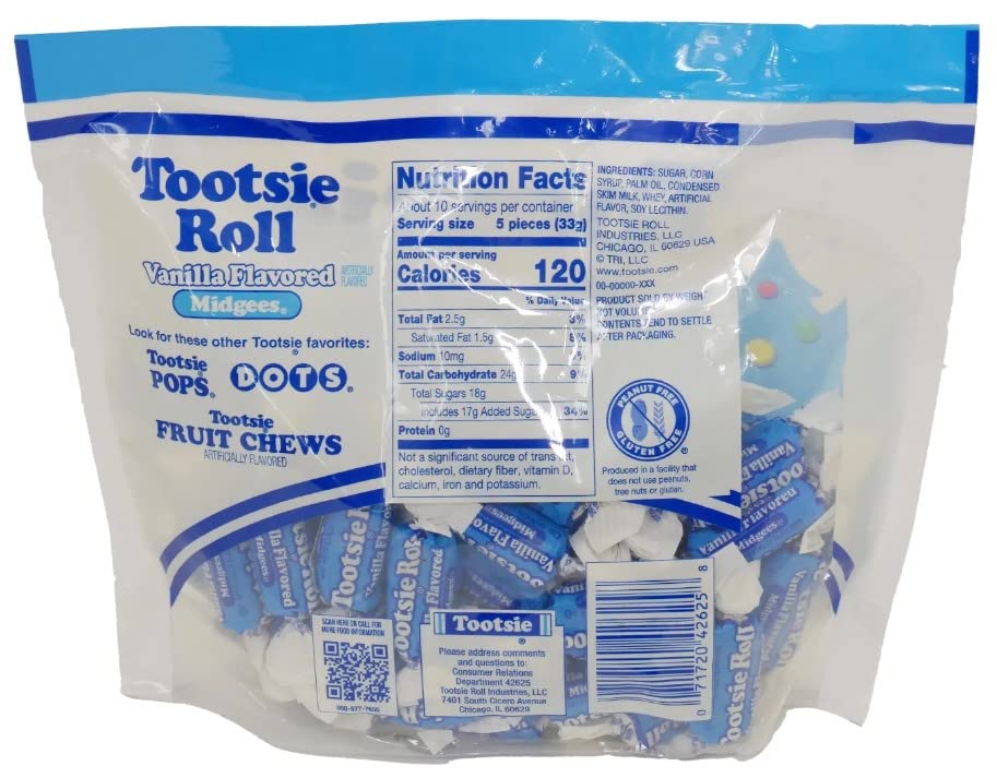 Tootsie Roll Christmas Chocolate and Vanilla Flavored Midgees, Pack of 2 12oz Bags