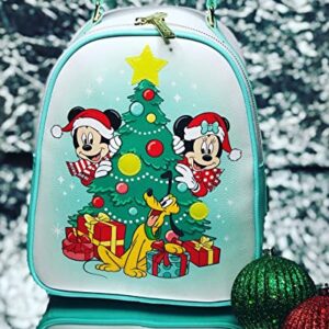 Loungefly Disney Mickey Mouse Sensational Six Christmas Light-Up Womens Double Strap Shoulder Bag Mini Backpack Purse