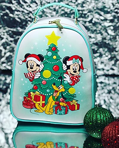 Loungefly Disney Mickey Mouse Sensational Six Christmas Light-Up Womens Double Strap Shoulder Bag Mini Backpack Purse