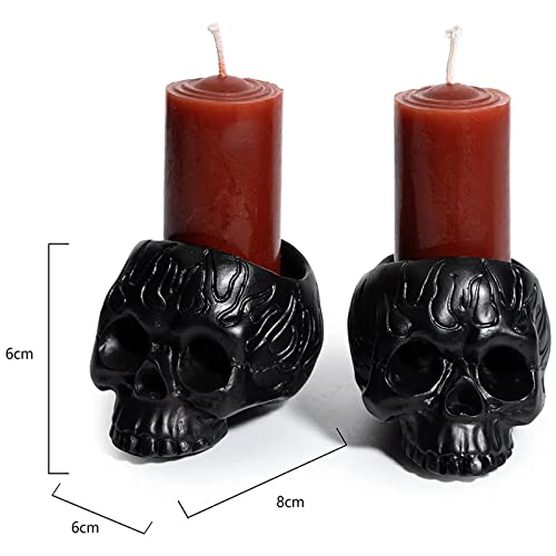 Skull Blood Candles - Bleeding Dripping Red Wax , Skeleton Candle, Gothic Goth Gift Magic Skulls Candlestick Spooky Ghost Bar Decoration, Bleeding Candle - Unique Gifts for Him. Her (Skull 2 Pack)