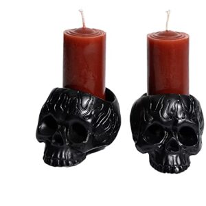 Skull Blood Candles - Bleeding Dripping Red Wax , Skeleton Candle, Gothic Goth Gift Magic Skulls Candlestick Spooky Ghost Bar Decoration, Bleeding Candle - Unique Gifts for Him. Her (Skull 2 Pack)