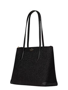 kate spade new york shimmer glitter large tote shoulder bag (black)