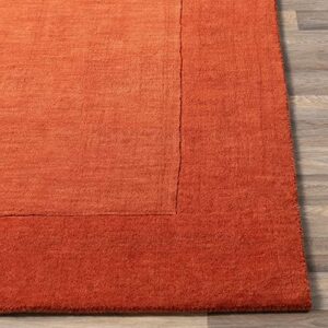 Mark&Day Area Rugs, 3x5 Reims Solid and Border Burnt Orange Area Rug Orange Carpet for Living Room, Bedroom or Kitchen (3'3" x 5'3")