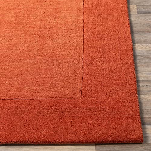 Mark&Day Area Rugs, 3x5 Reims Solid and Border Burnt Orange Area Rug Orange Carpet for Living Room, Bedroom or Kitchen (3'3" x 5'3")